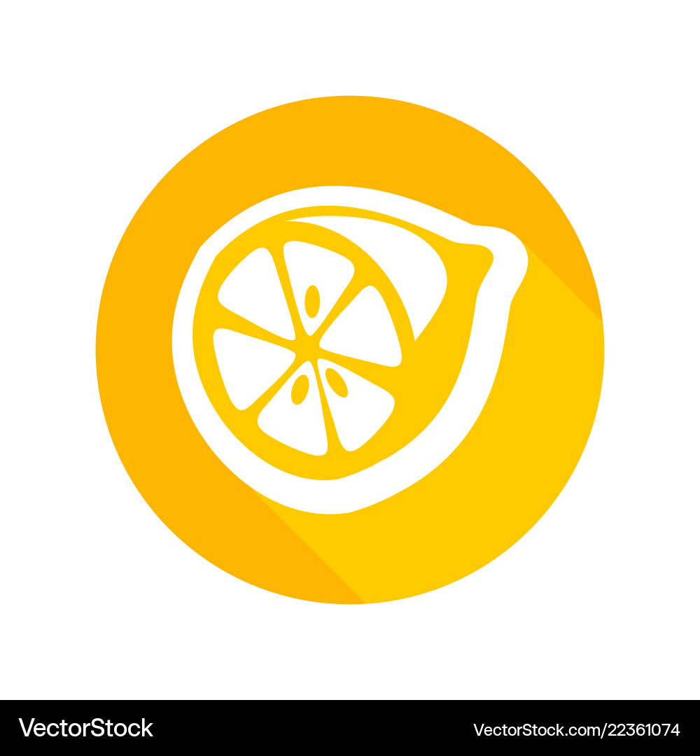 Round icon of fresh lemon Royalty Free Vector Image