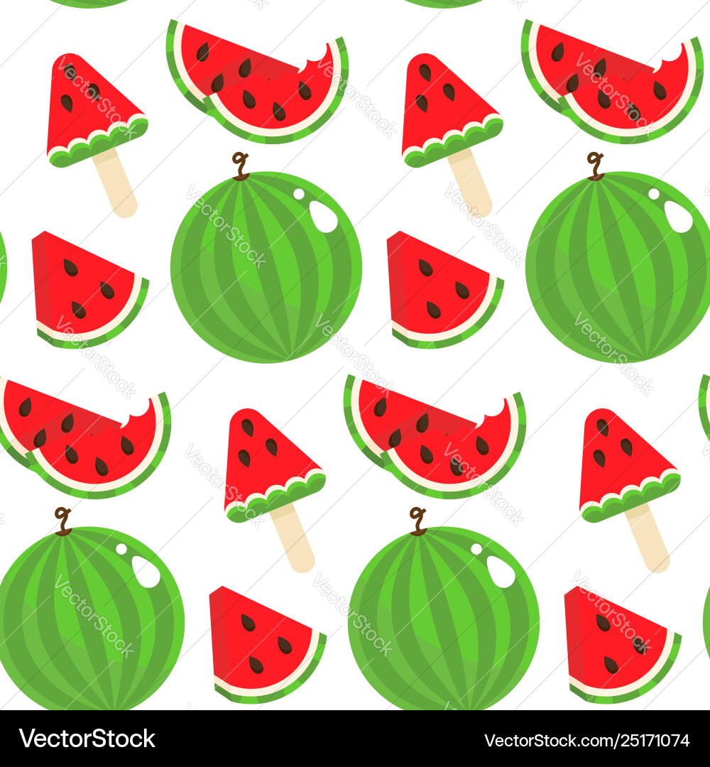 Seamless pattern watermelon Royalty Free Vector Image