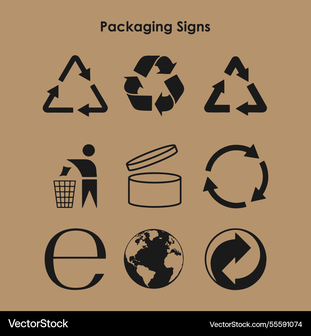 Set of packaging products design symbol Royalty Free Vector