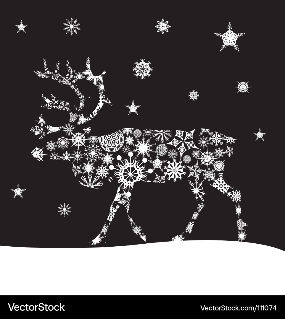 Snowy Christmas Deer Royalty Free Vector Image