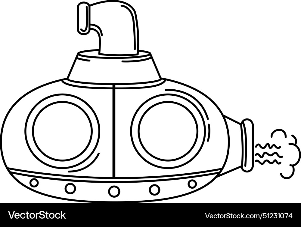 Submarine outline white on background Royalty Free Vector