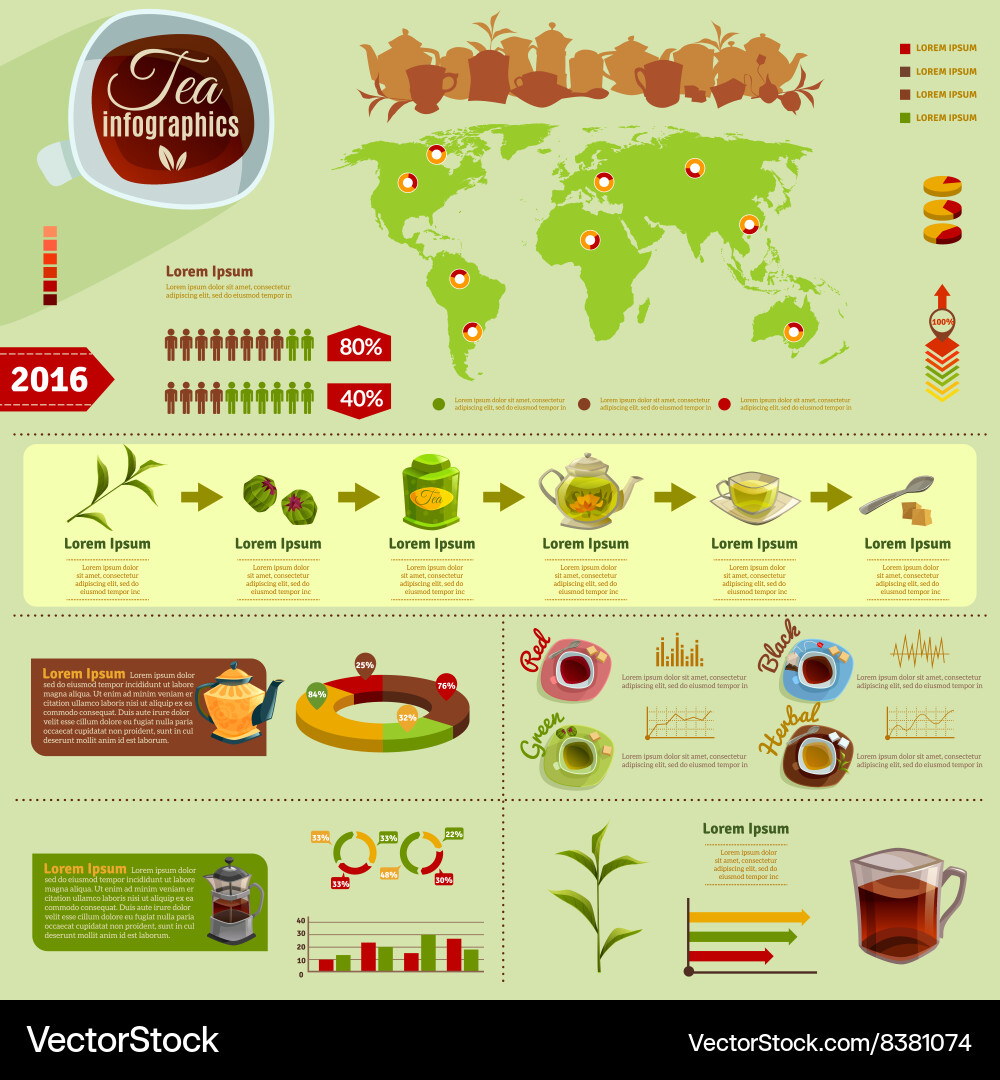 Tea infographic set Royalty Free Vector Image - VectorStock
