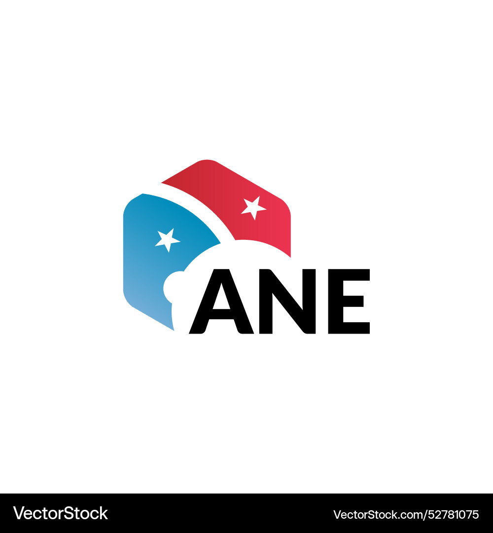 Ane letter logo design on white background Vector Image