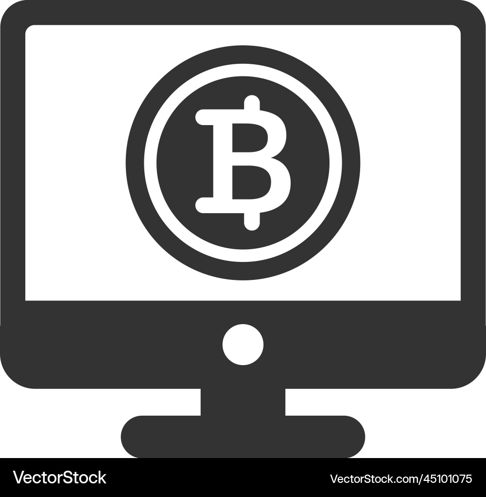 Bitcoin payment icon Royalty Free Vector Image