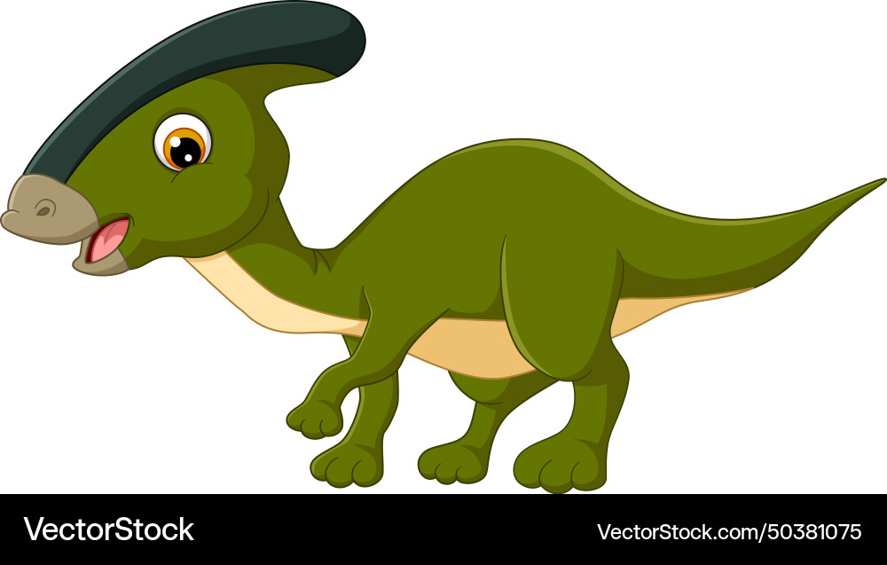 Cartoon parasaurolophus on white background Vector Image