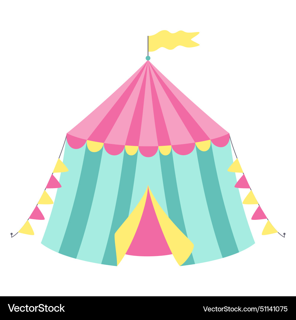 Colorful circus tent isolated Royalty Free Vector Image