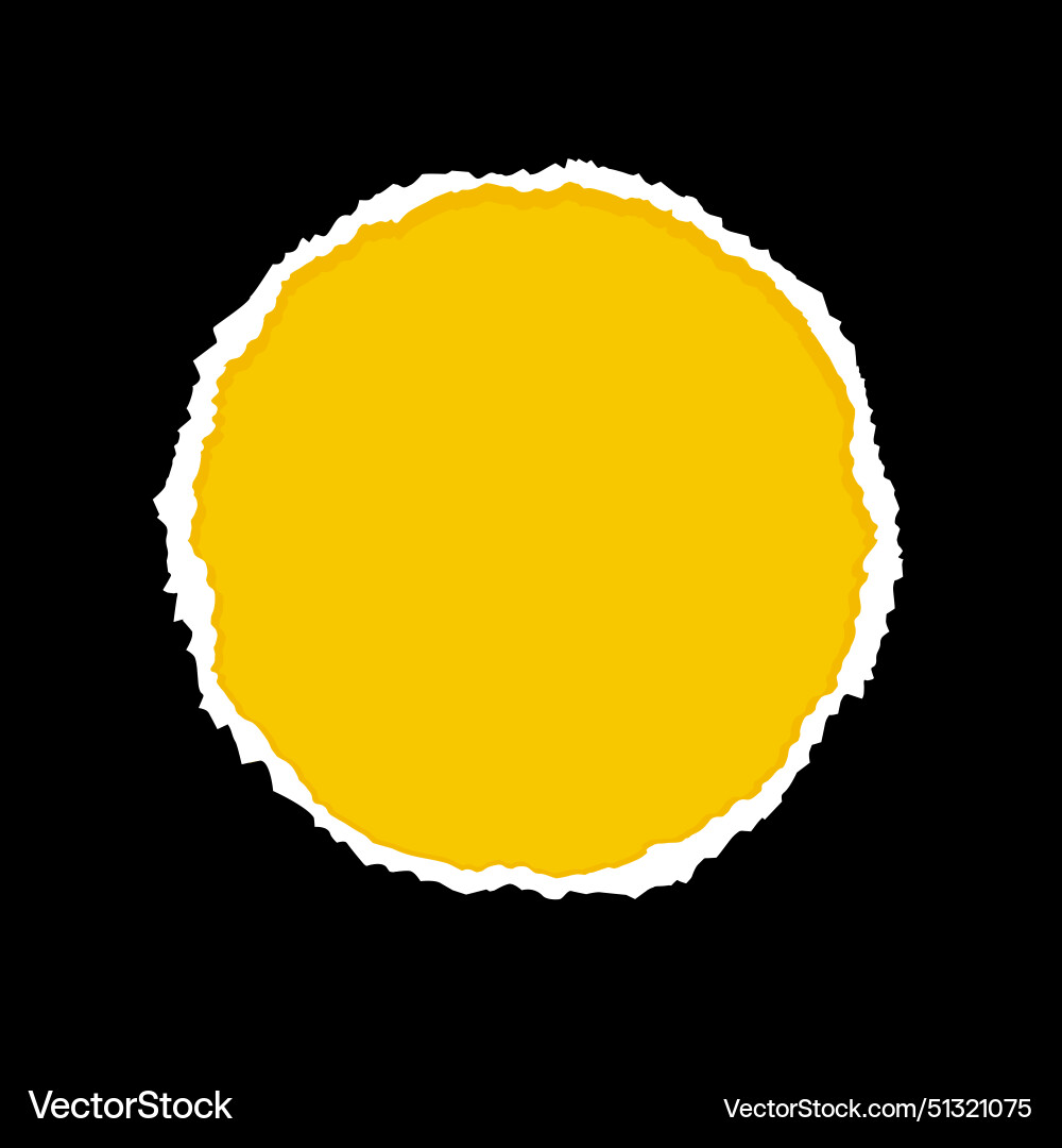 Cut and torn paper round shape template Royalty Free Vector