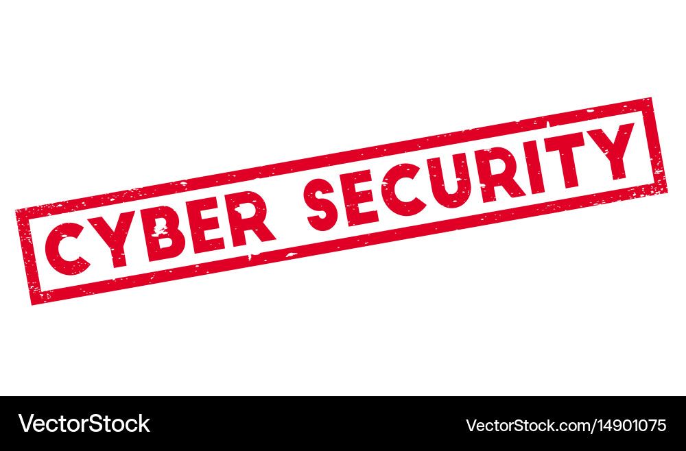 Cyber security rubber stamp Royalty Free Vector Image