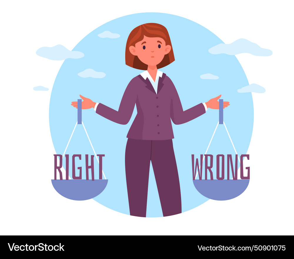 Decision making process right or wrong choice Vector Image