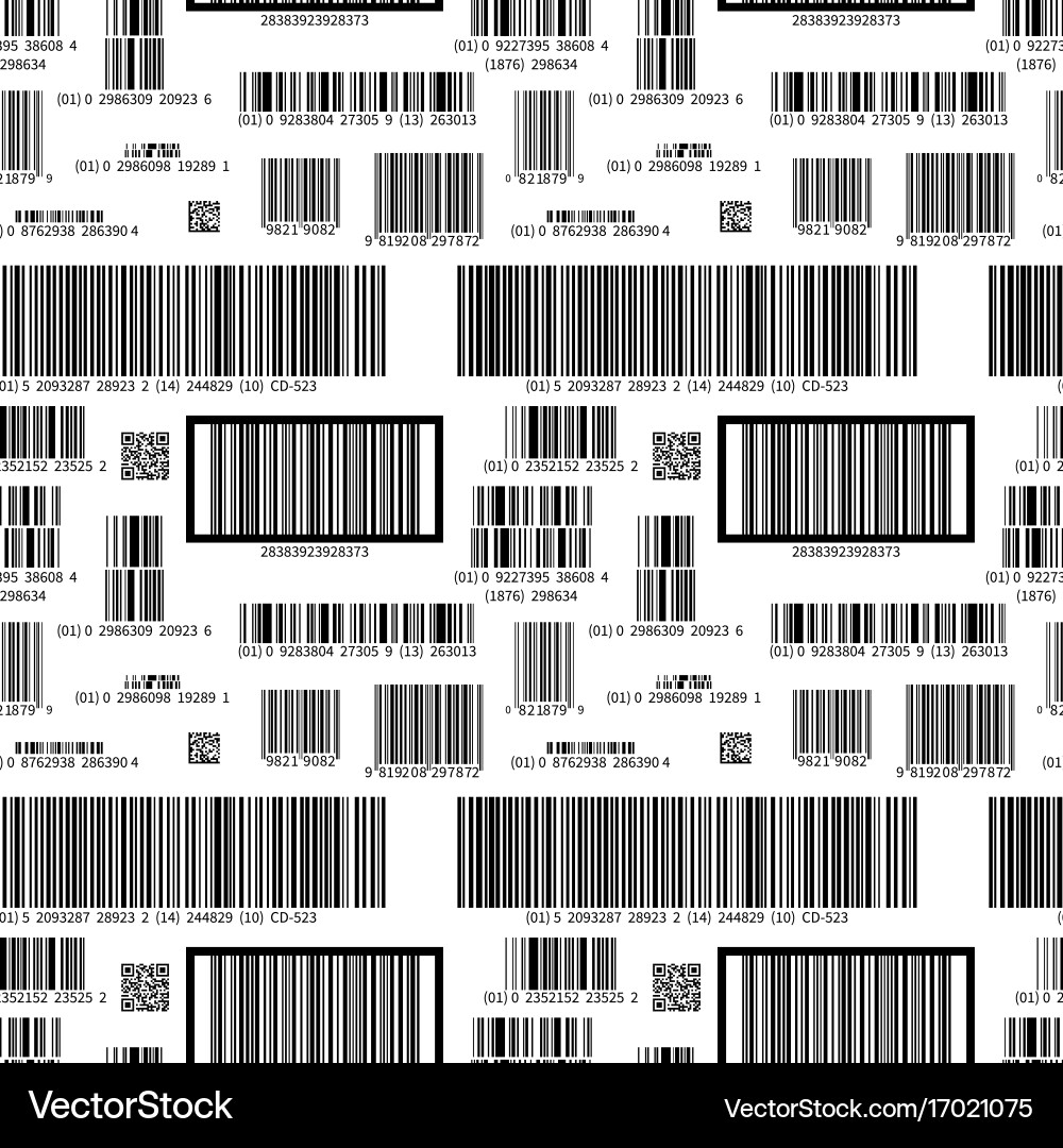 Different barcodes on white pattern Royalty Free Vector