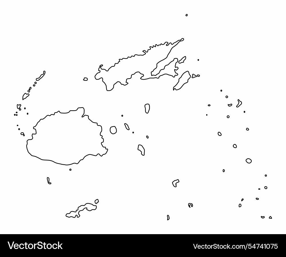 Fiji outline map Royalty Free Vector Image - VectorStock
