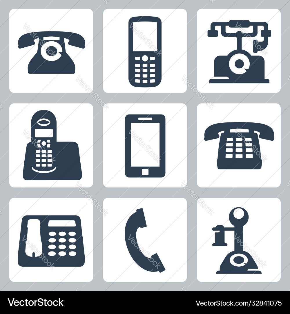 Isolated phones icons set Royalty Free Vector Image