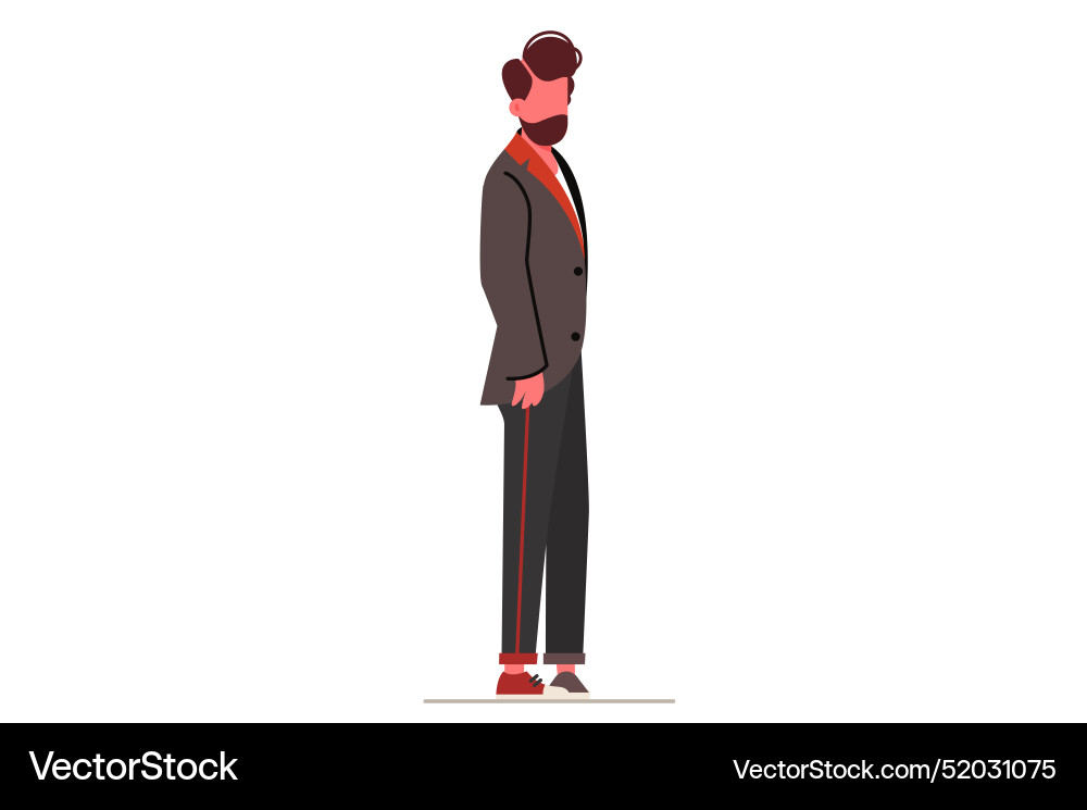 Man standing side view Royalty Free Vector Image