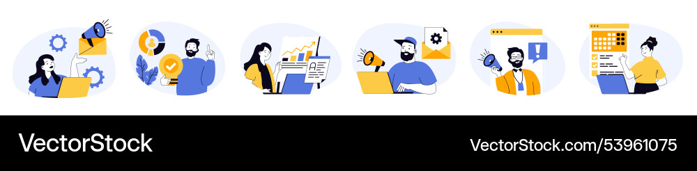 Marketing and development concept set Royalty Free Vector