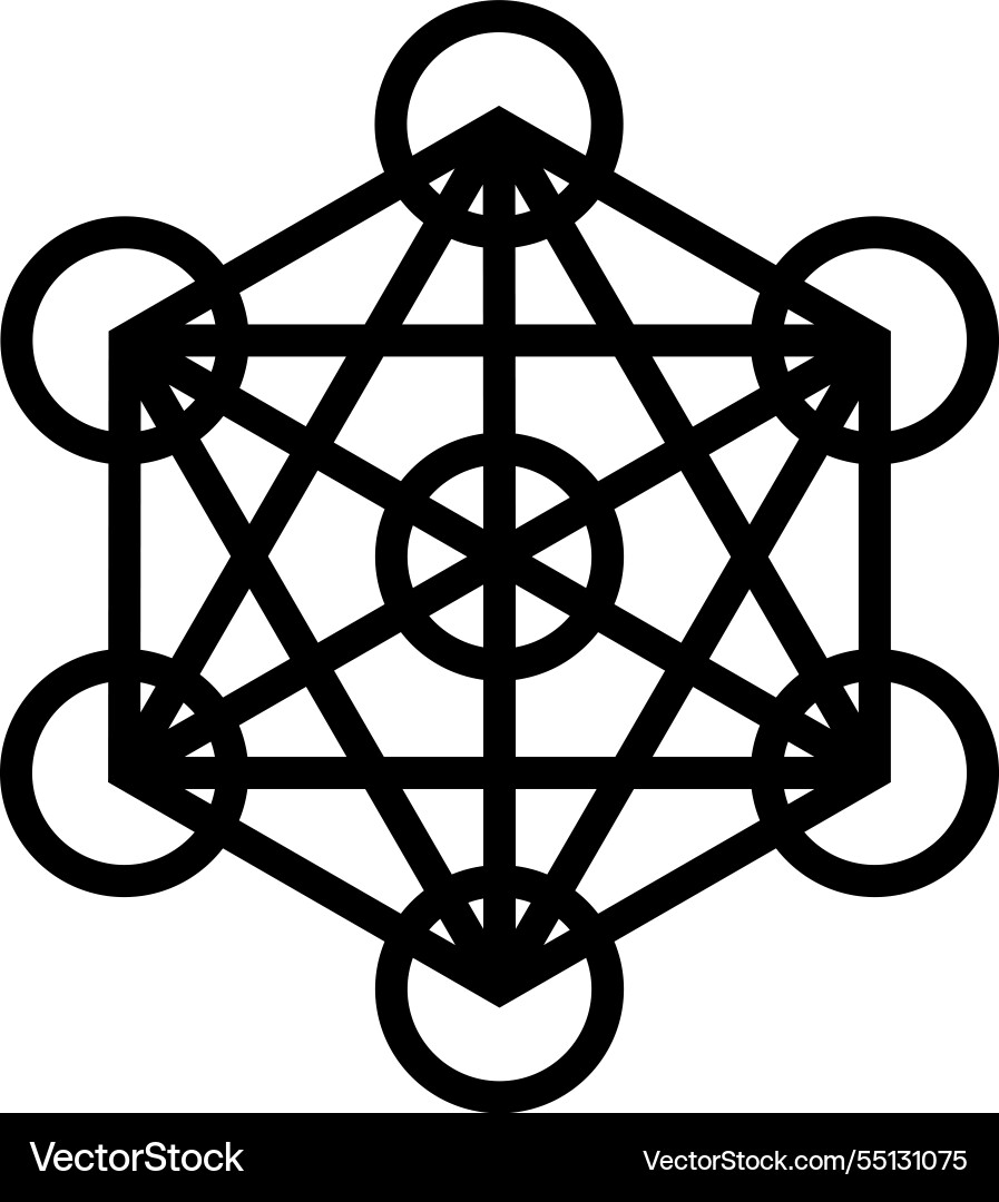 Metatron cube sacred geometry icon black color Vector Image