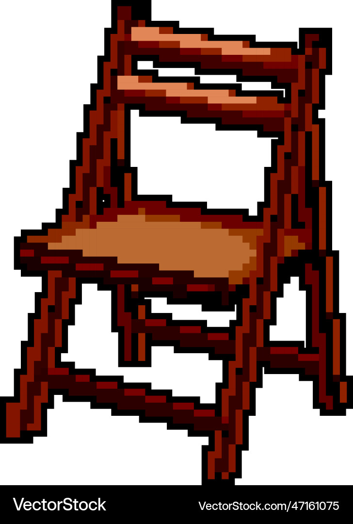 Old wooden chair game pixel art Royalty Free Vector Image