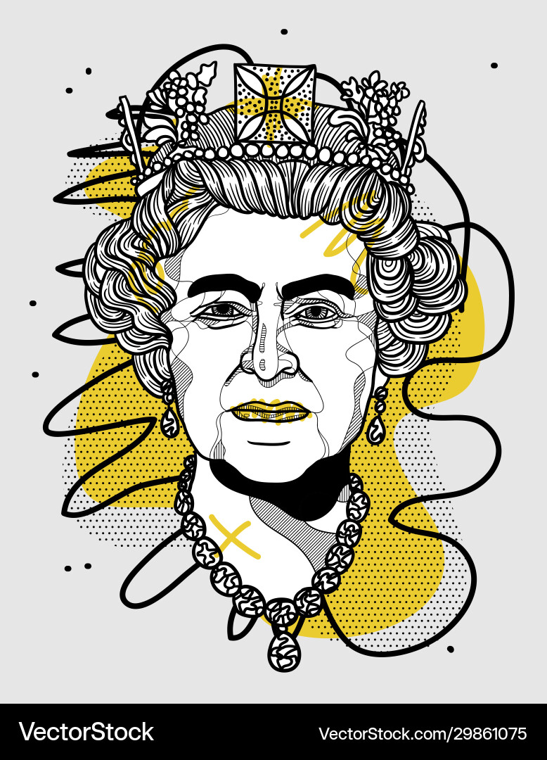 Queen elizabeth ii portrait Royalty Free Vector Image