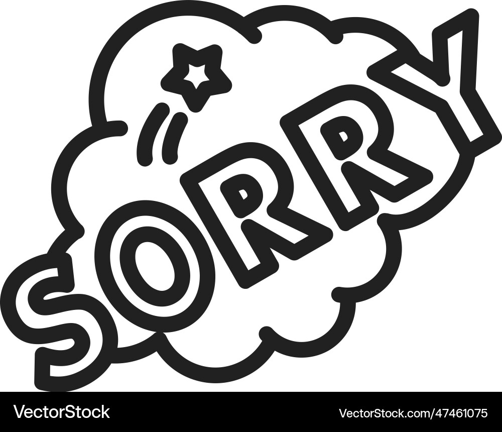 Sorry icon image Royalty Free Vector Image - VectorStock