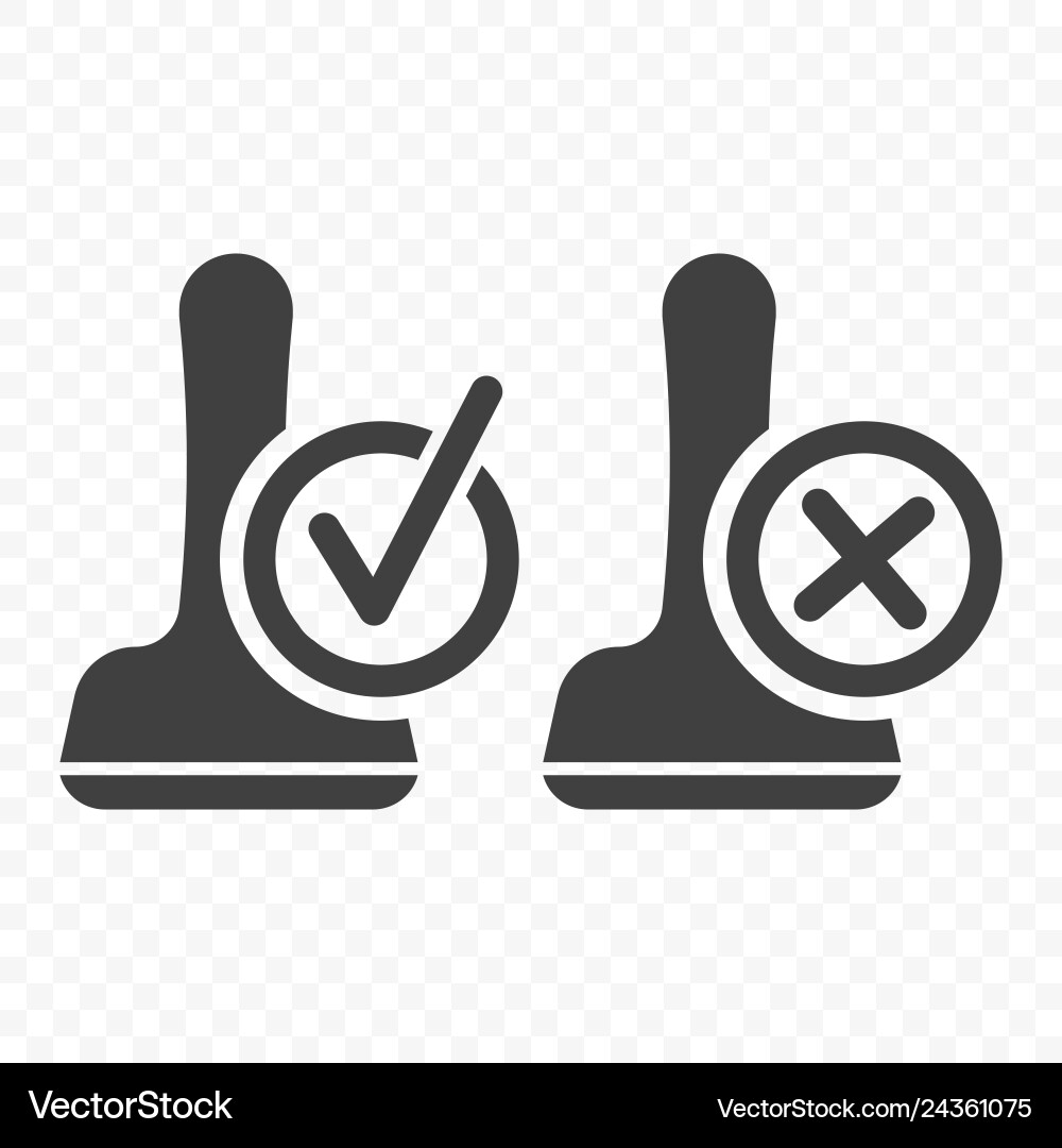 Stamp icon - approval and rejection Royalty Free Vector