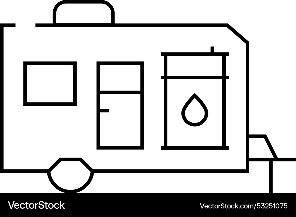 Trailer with water line icon Royalty Free Vector Image