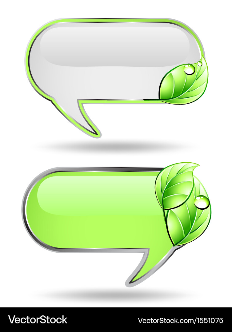 Two banner with green leaf Royalty Free Vector Image