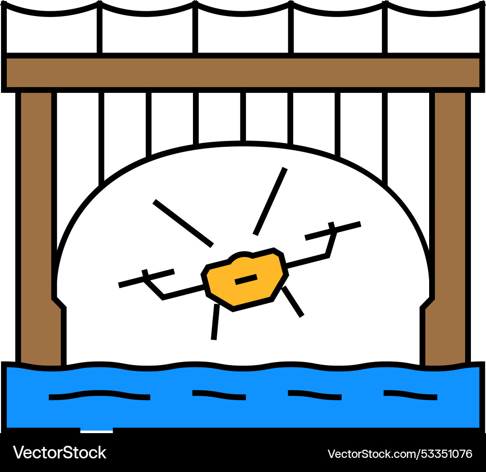 Bridge inspection drone icon color Royalty Free Vector Image