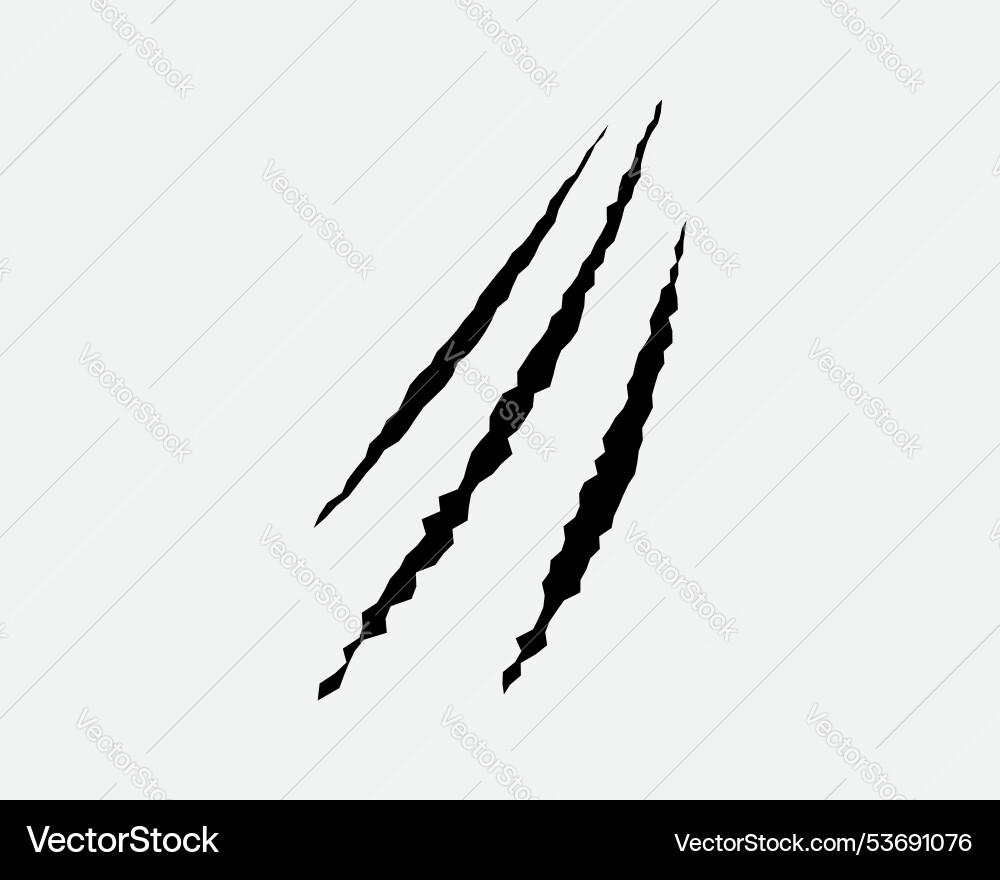 Claws scratches animal monster mark design Vector Image