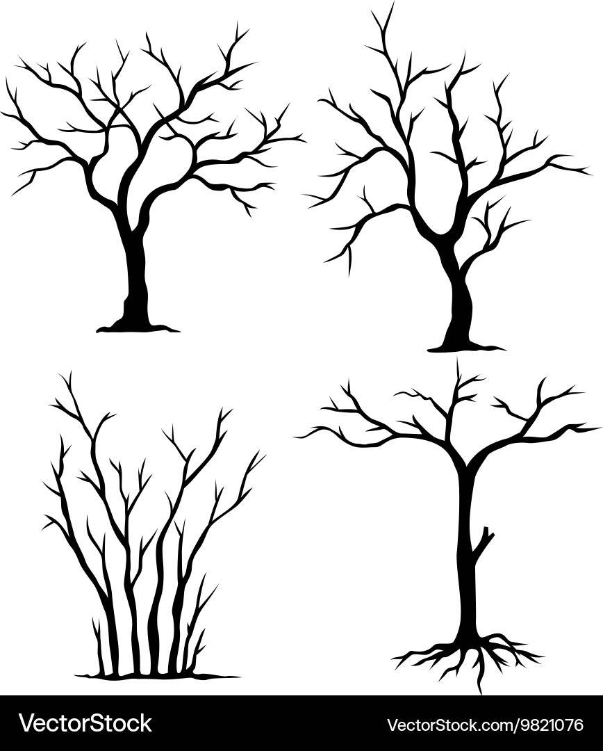 Collection of dead trees Royalty Free Vector Image