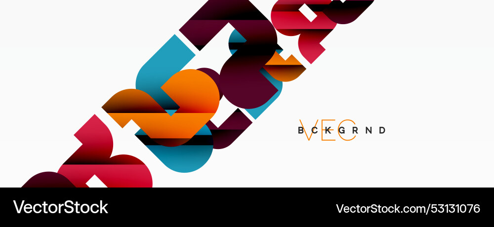 Colorful curve geometric shapes on white Vector Image