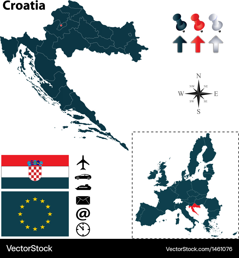 European Union Map Including Croatia Poster Map Of The European Union