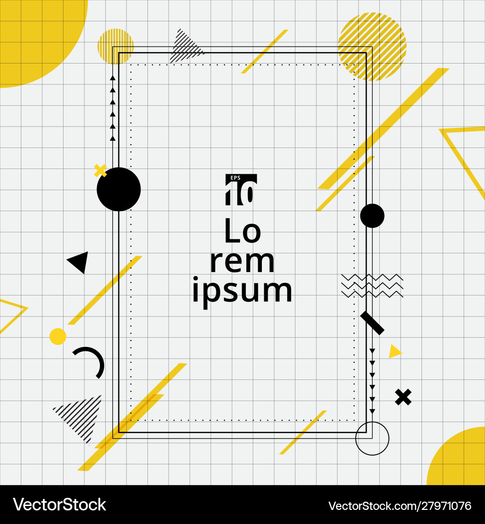 Geometric Memphis Frame Royalty Free Vector Image