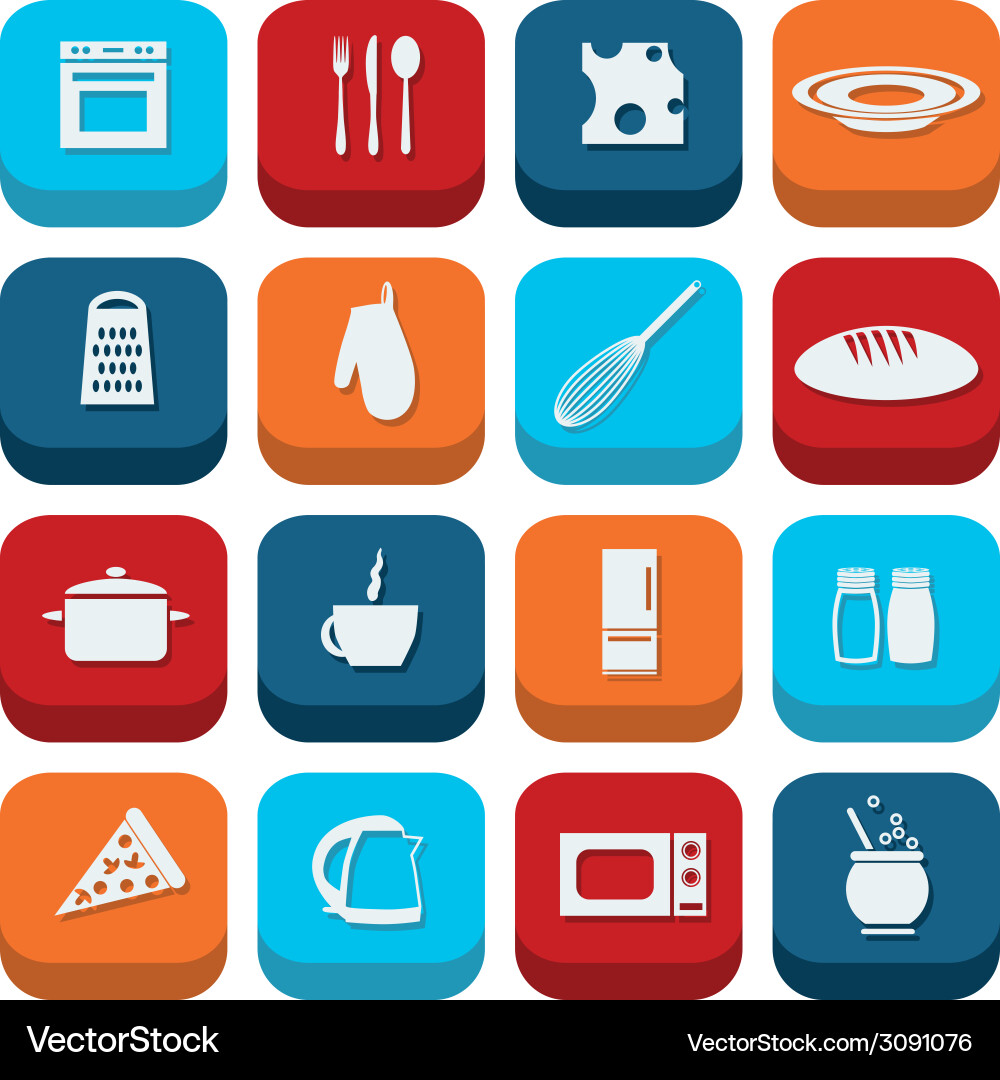 Kitchen icons Royalty Free Vector Image - VectorStock