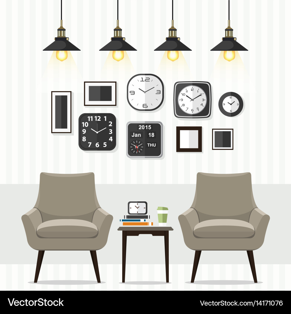 Modern Living Room Interior Royalty Free Vector Image