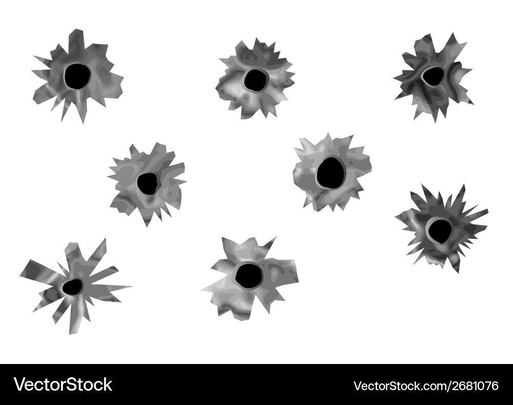 Multiple Bullet Holes Royalty Free Vector Image