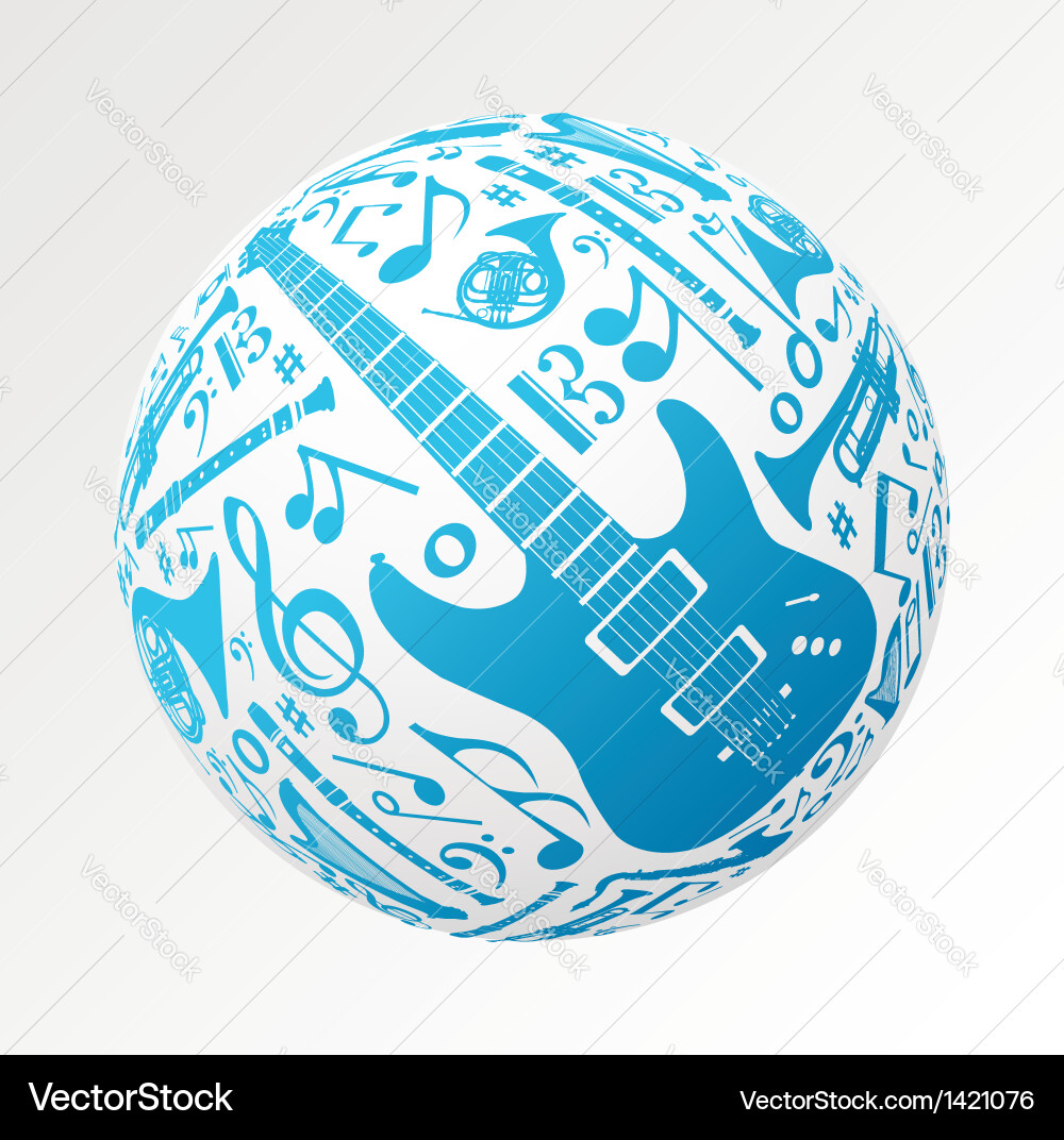 Music instruments in bauble shape Royalty Free Vector Image