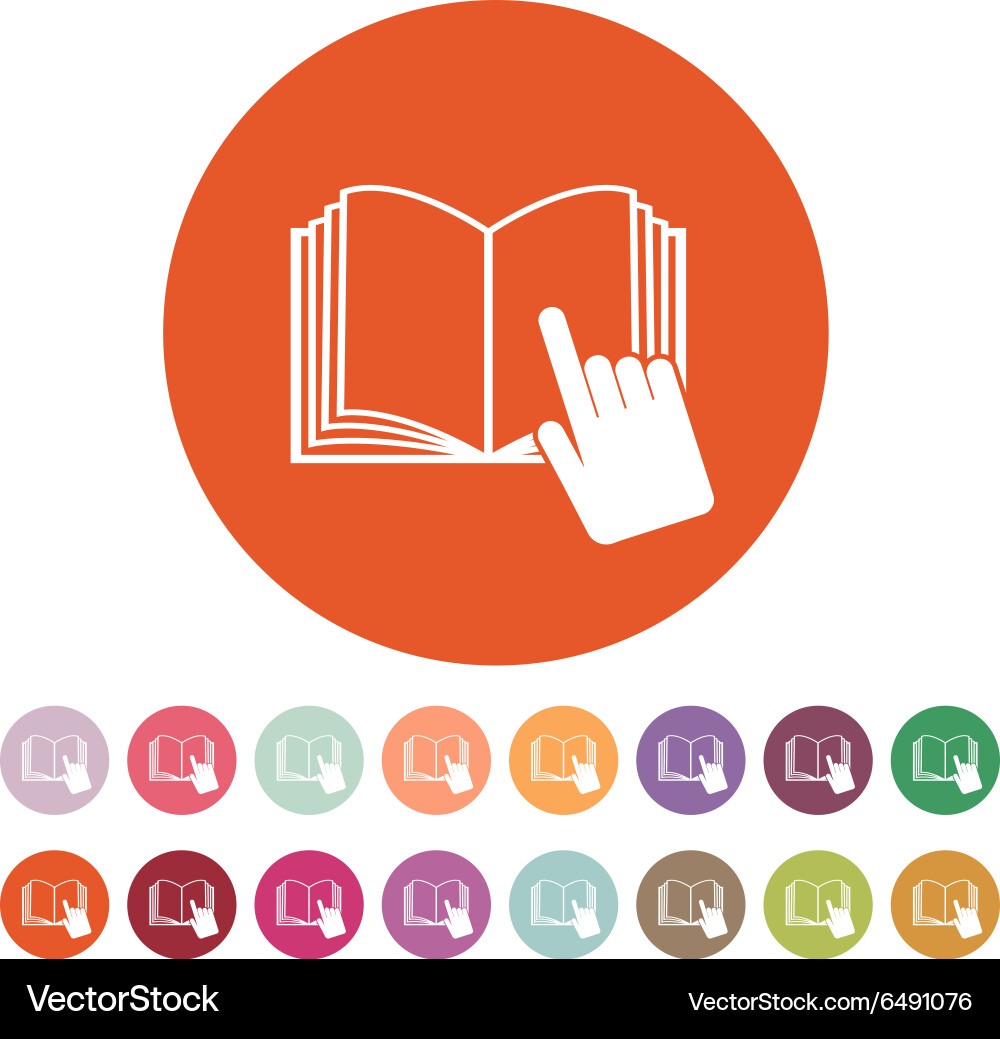 Open book icon manual and tutorial Royalty Free Vector Image