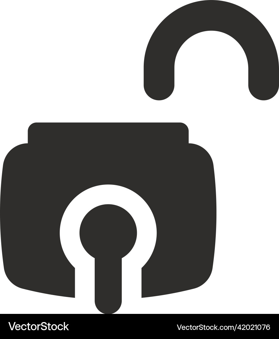 Open lock icon on white background Royalty Free Vector Image