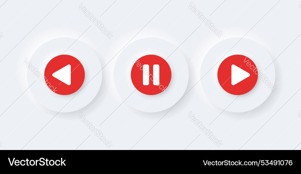 Play button icon in flat style music player Vector Image