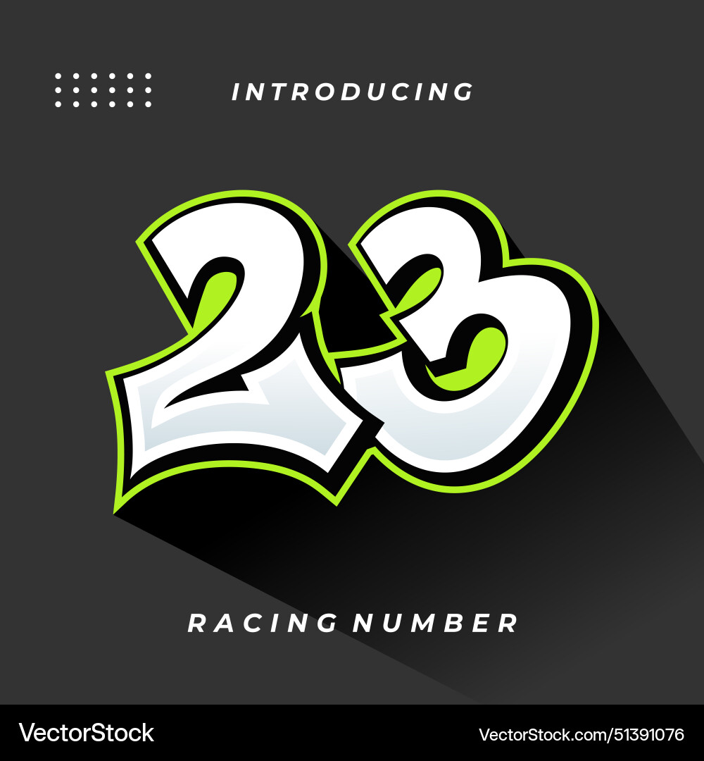 Premium decal racing number template Royalty Free Vector
