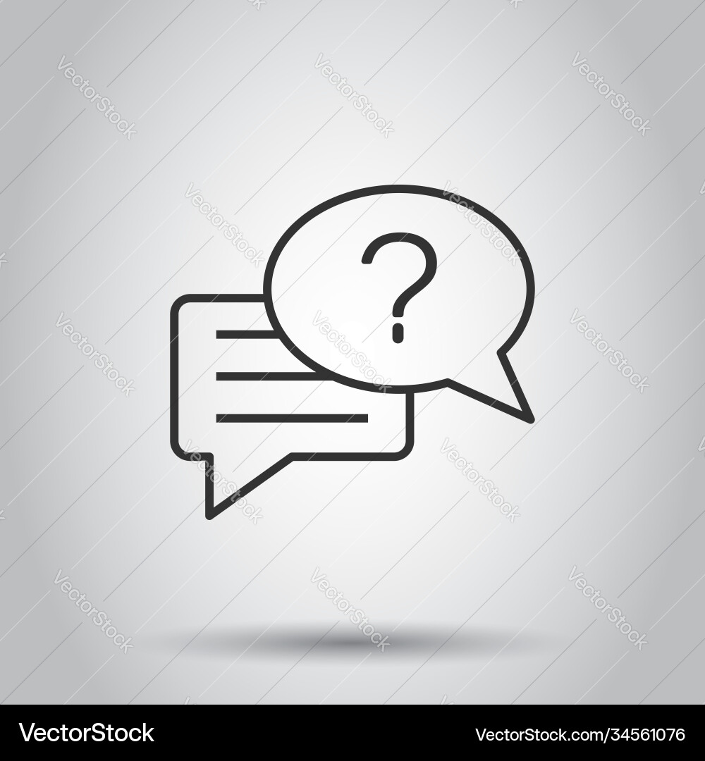 Question mark icon in flat style discussion Vector Image