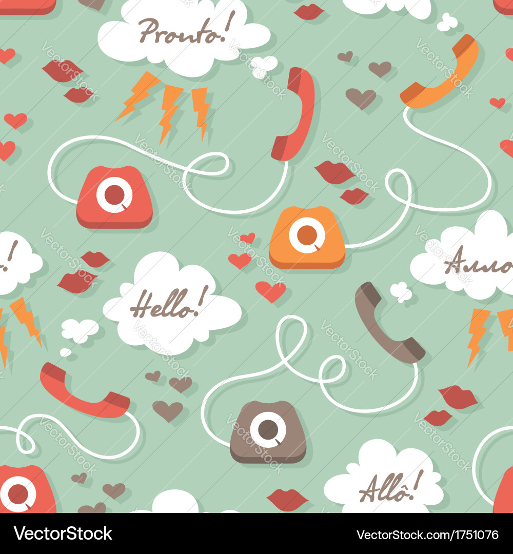 Retro Phone Pattern Royalty Free Vector Image - VectorStock