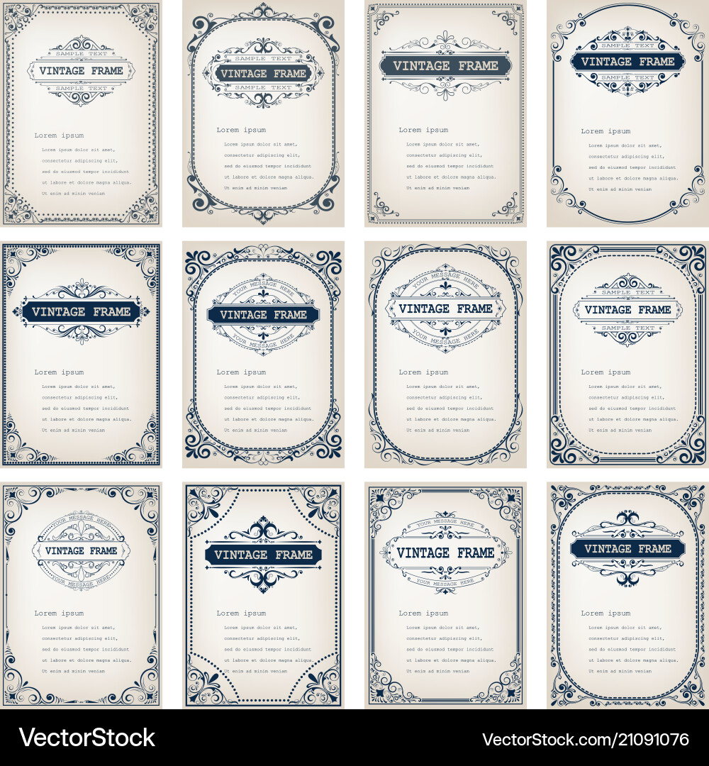 Vintage frames Royalty Free Vector Image - VectorStock