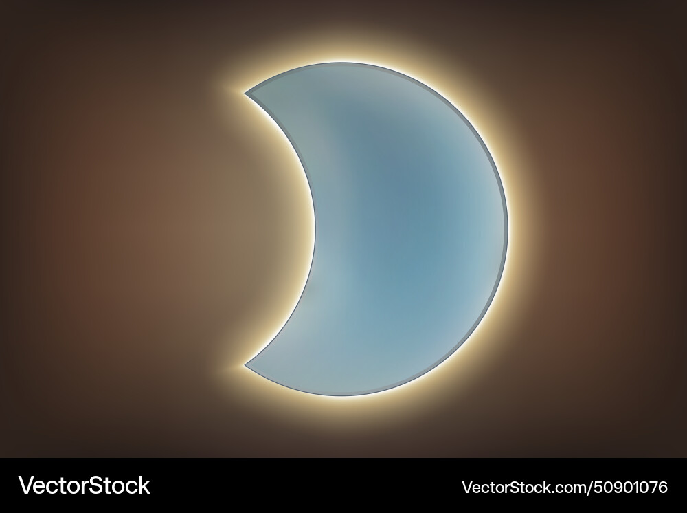 Wall mirror in the shape of a partial moon Vector Image