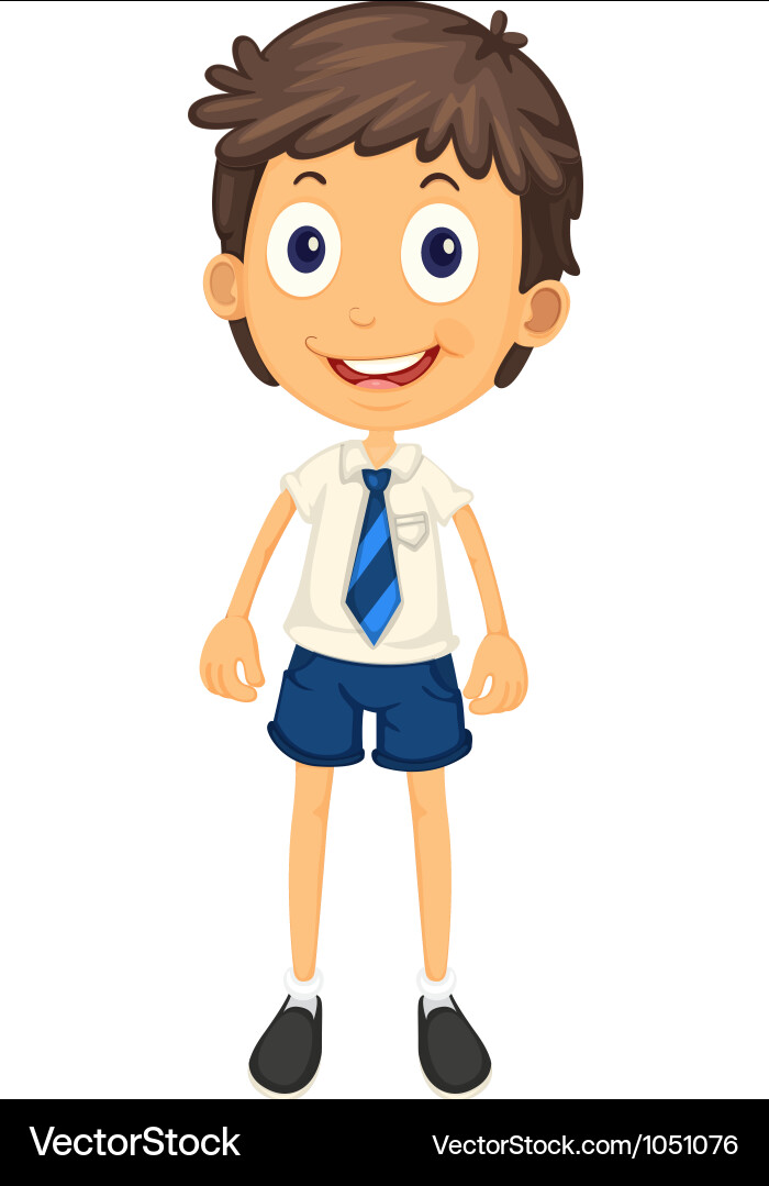 Young Boy in School Uniform Royalty Free Vector Image