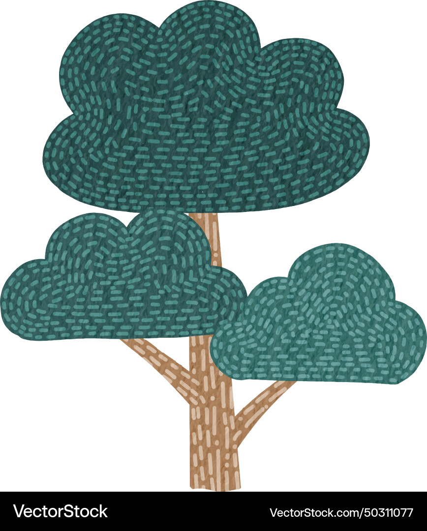 Abstract green tree hand draw for nature Vector Image