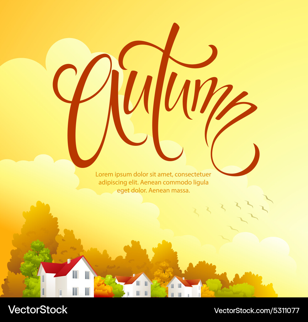Autumn rural landscape Royalty Free Vector Image