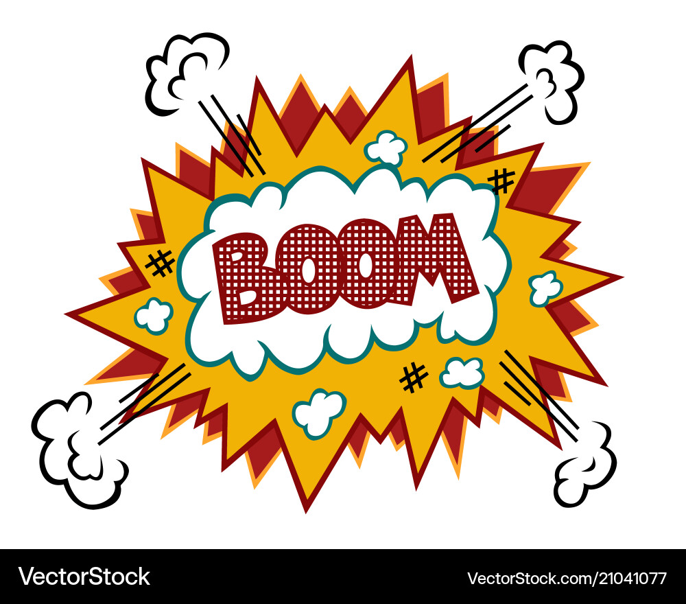 Boom comic text Royalty Free Vector Image - VectorStock