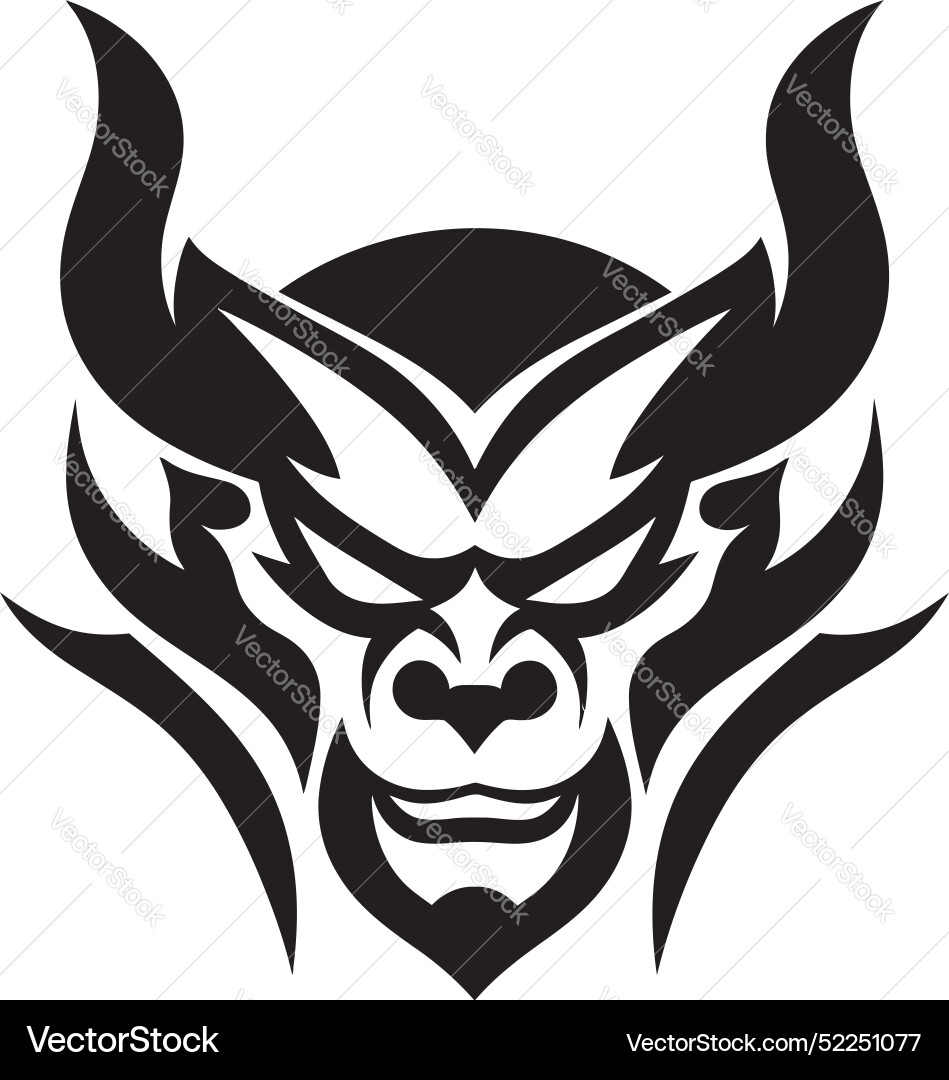 Chic oni symbol noir inspired black logo design Vector Image