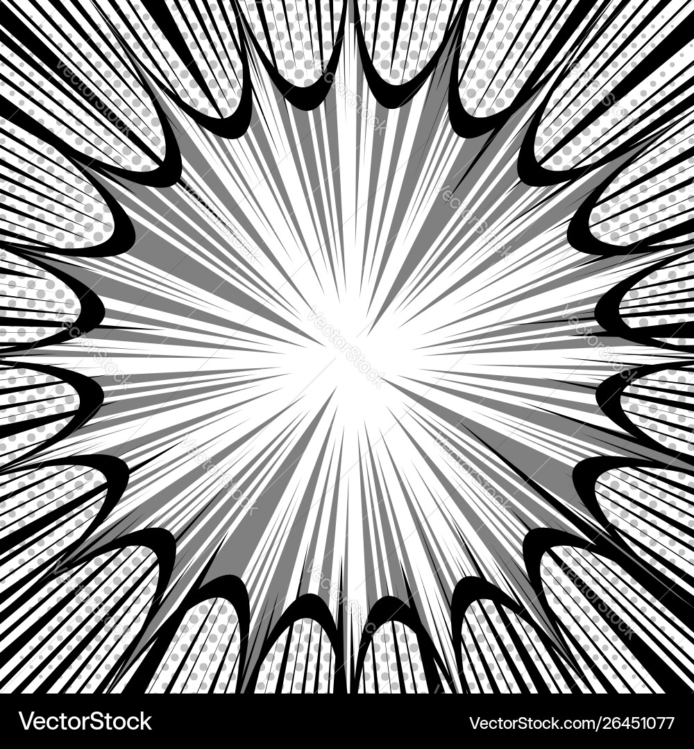 Comic explosive monochrome template Royalty Free Vector