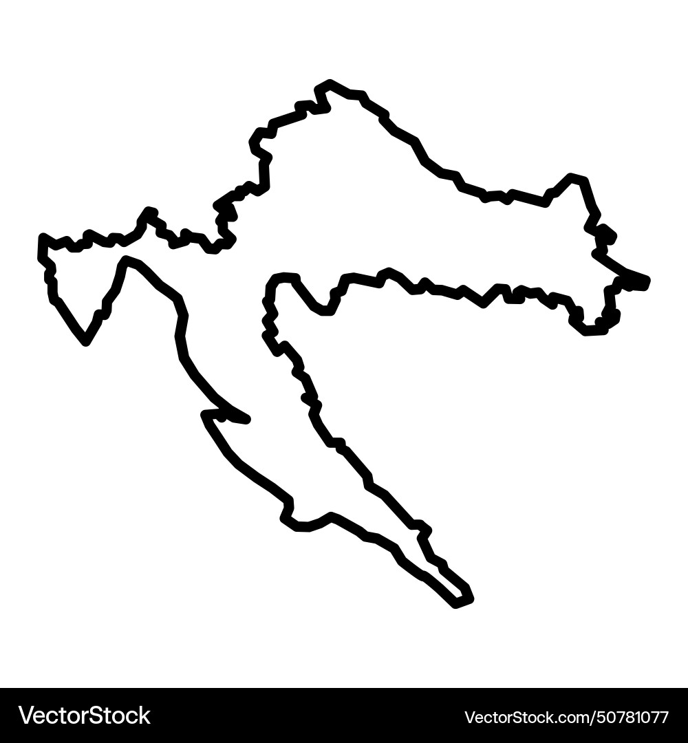 Croatia outline map on white background Royalty Free Vector
